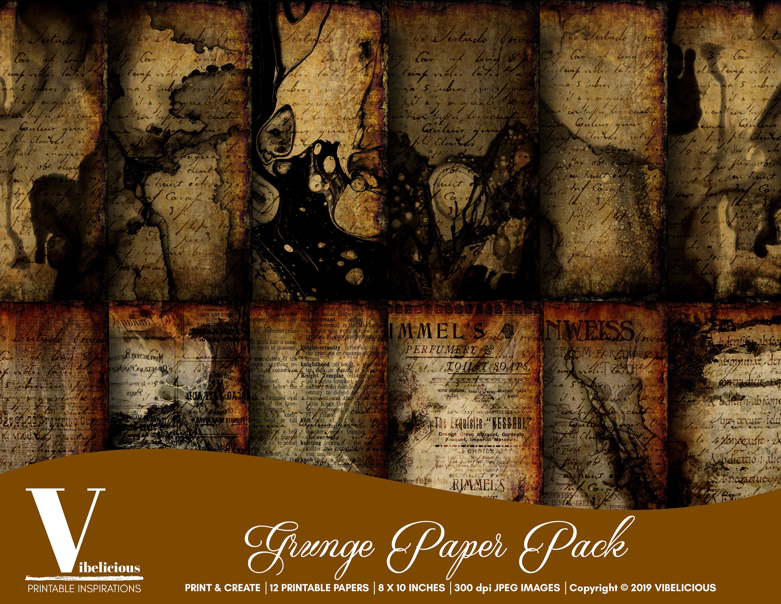 GRUNGE DIGITAL PAPER 8 X 10 Inch Paper Pack Printable Paper - Etsy
