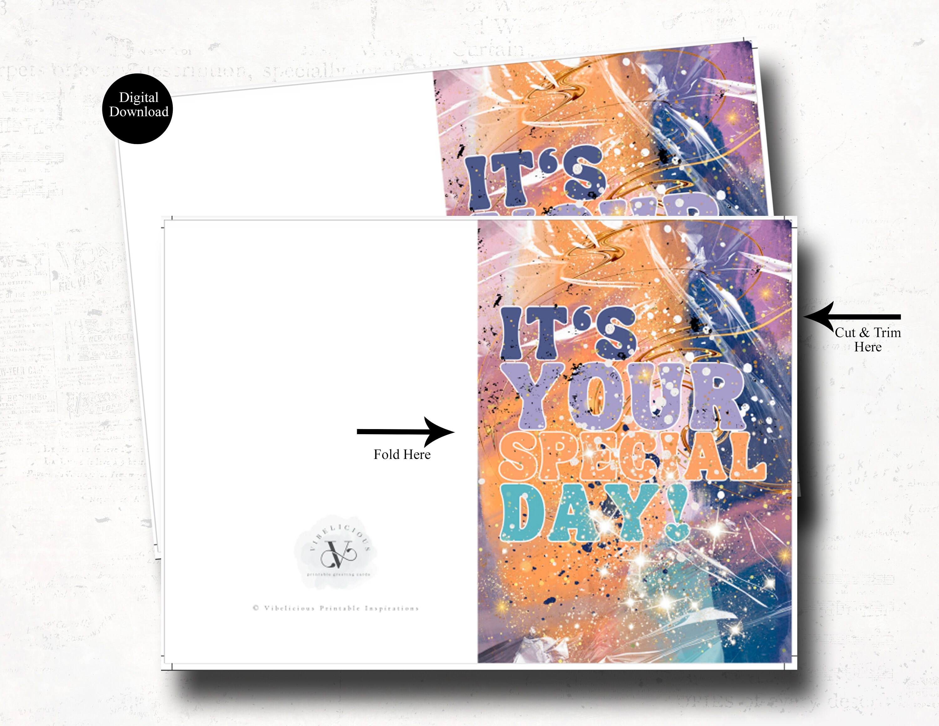 IT’S YOUR Special Day Printable Typography Greeting Card, 5x7 Card ...