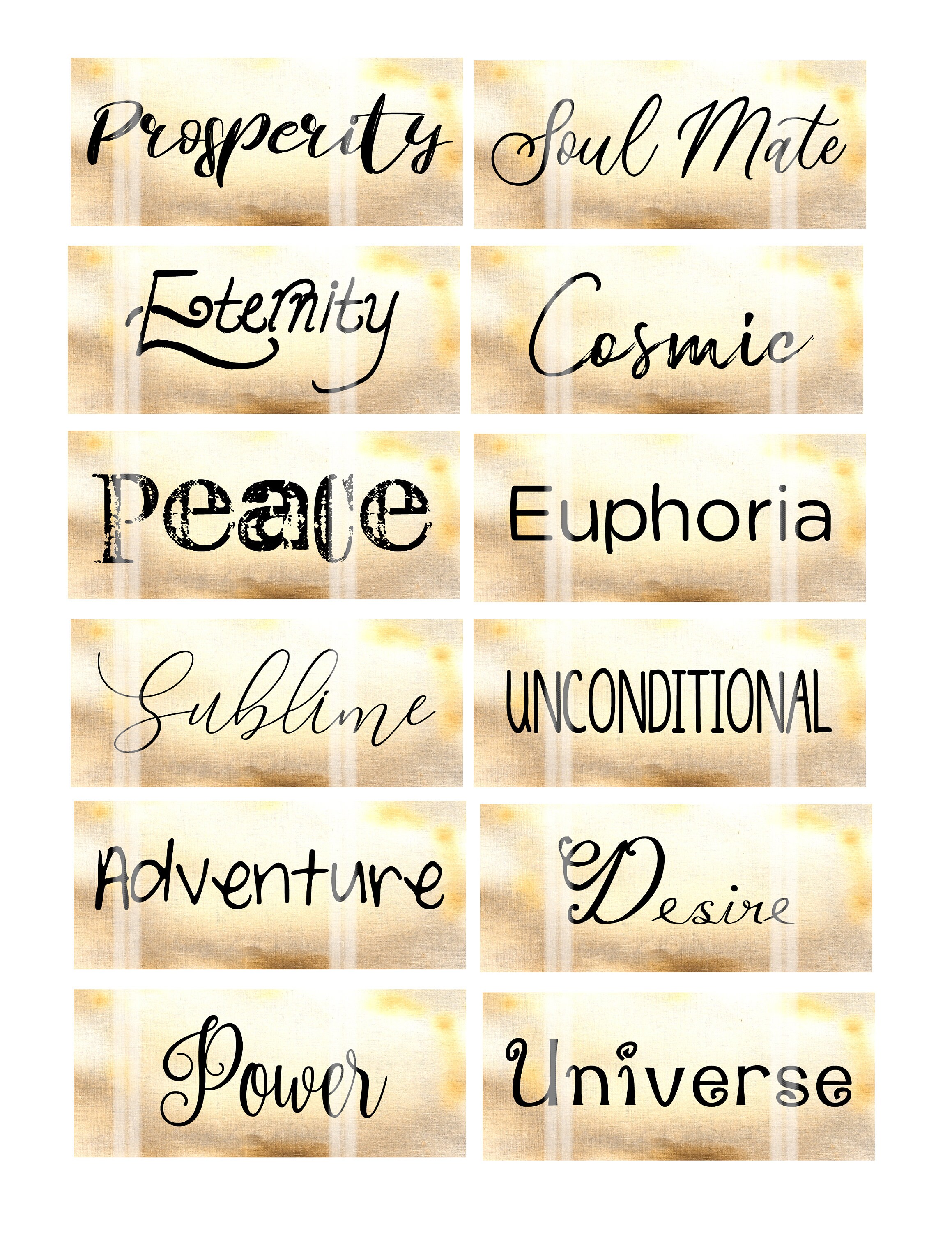 36 PRINTABLE JOURNAL WORDS Positive Words Mixed Media Junk Journal ...