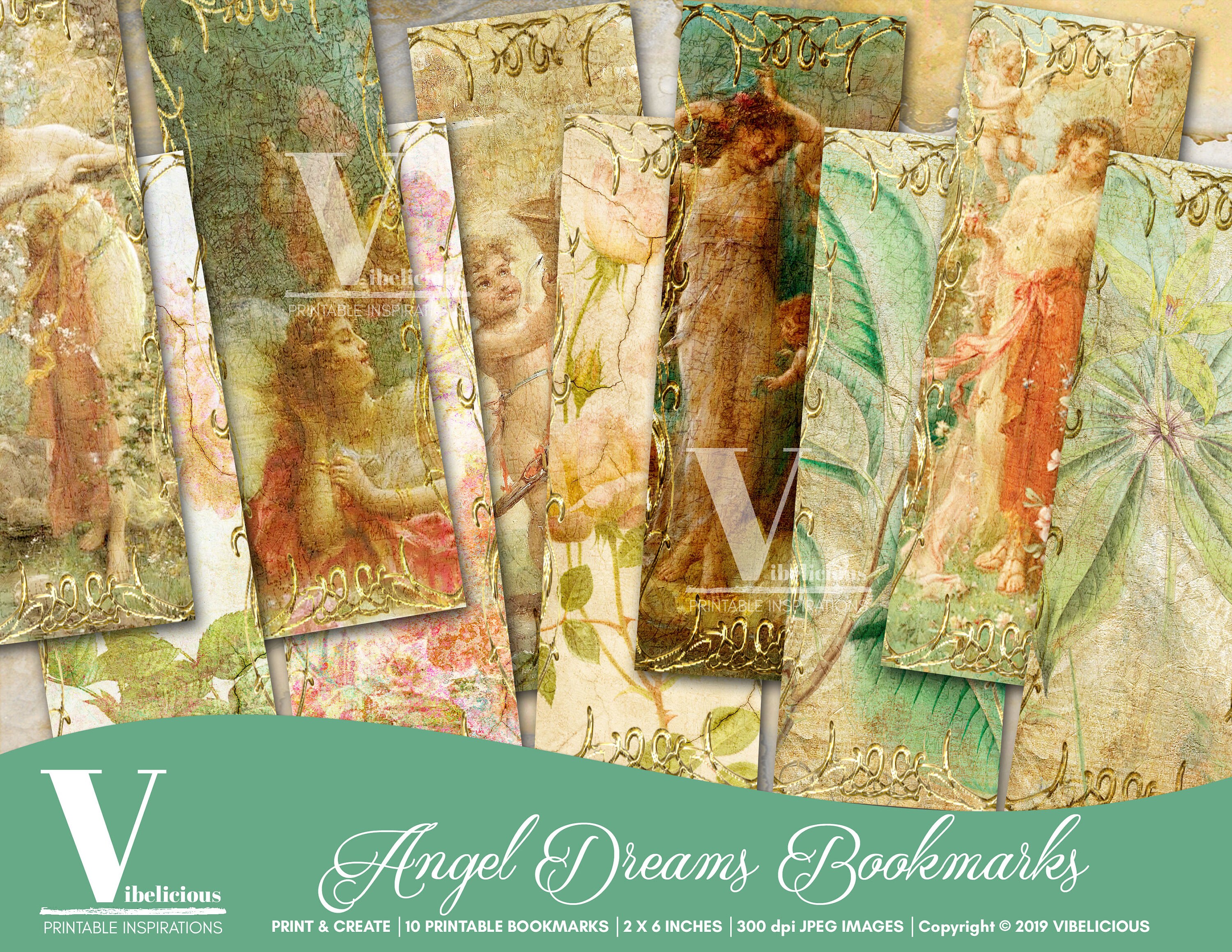 ANGEL DREAMS BOOKMARKS Digital Instant Download Printable Bookmarks ...