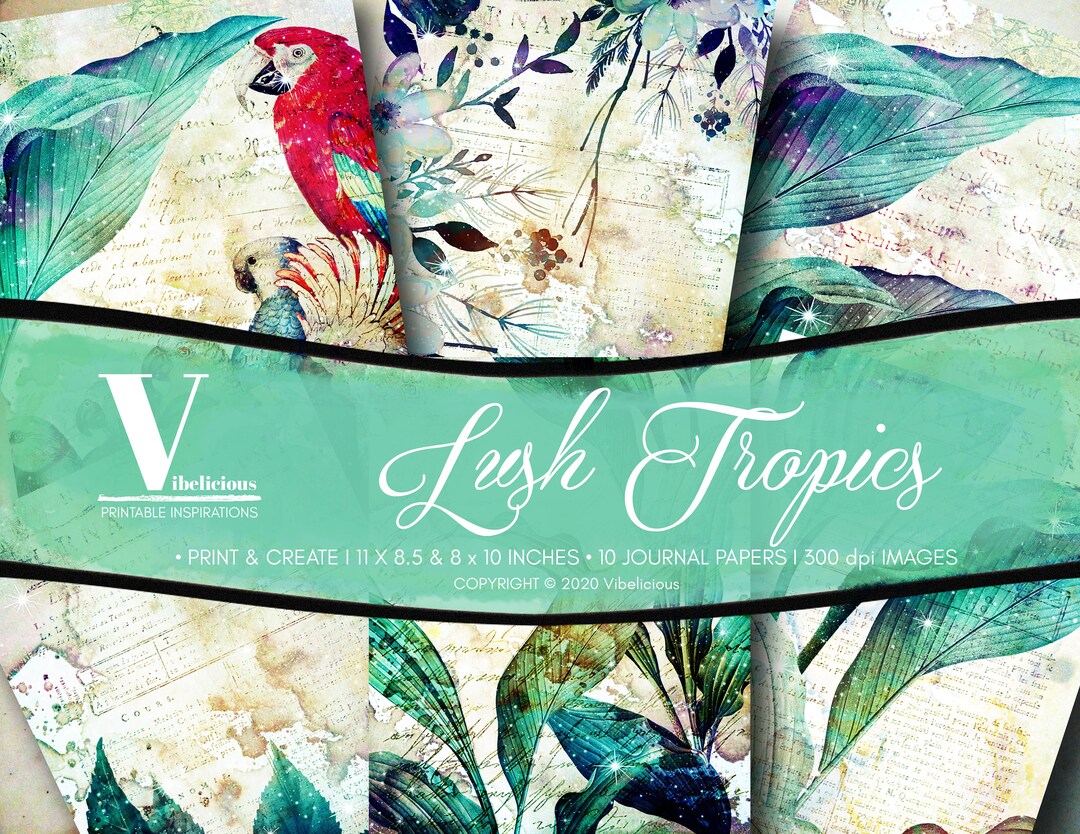 LUSH TROPICS PRINTABLE Journal Kit Journal Paper Collage Sheets Journal ...
