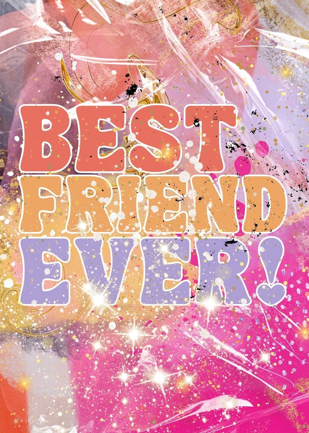 BEST FRIEND Ever Printable Typography DIY Greeting Card, 5x7 Card ...