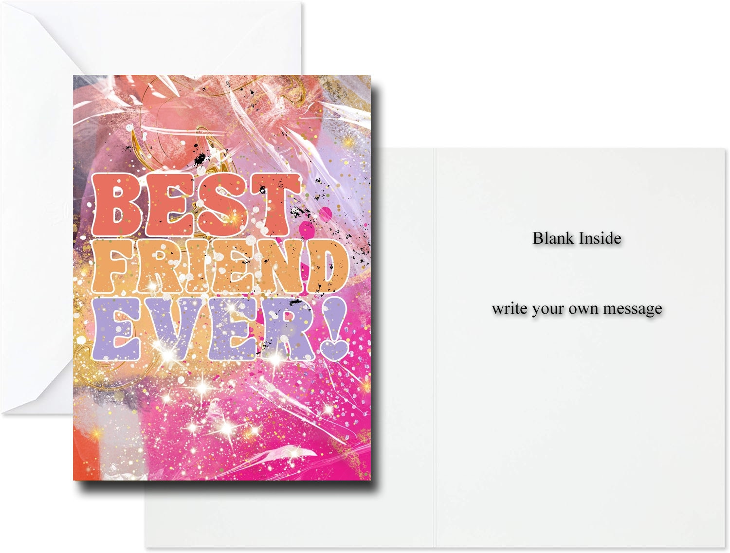 BEST FRIEND Ever Printable Typography DIY Greeting Card, 5x7 Card ...