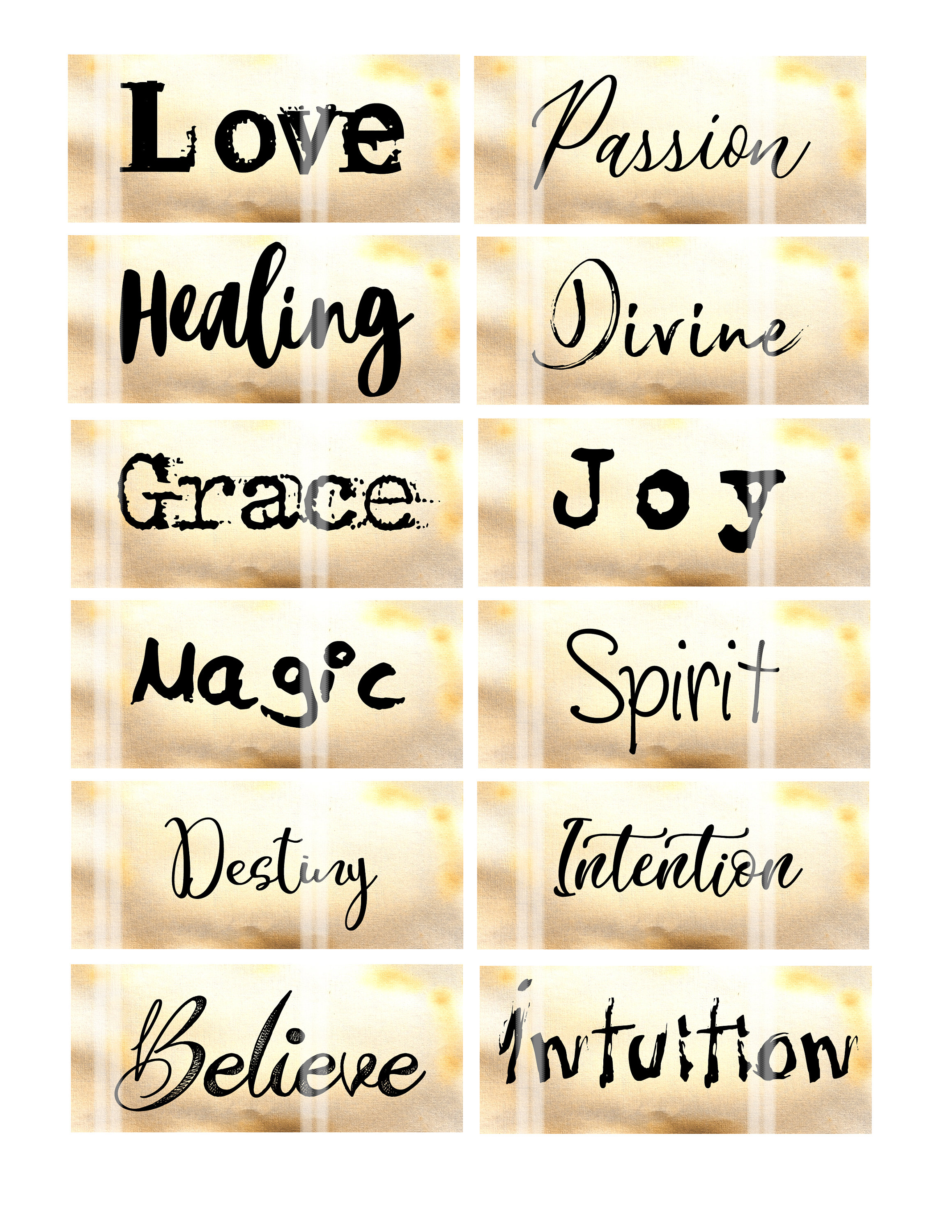 36 PRINTABLE JOURNAL WORDS Positive Words Mixed Media Junk Journal ...
