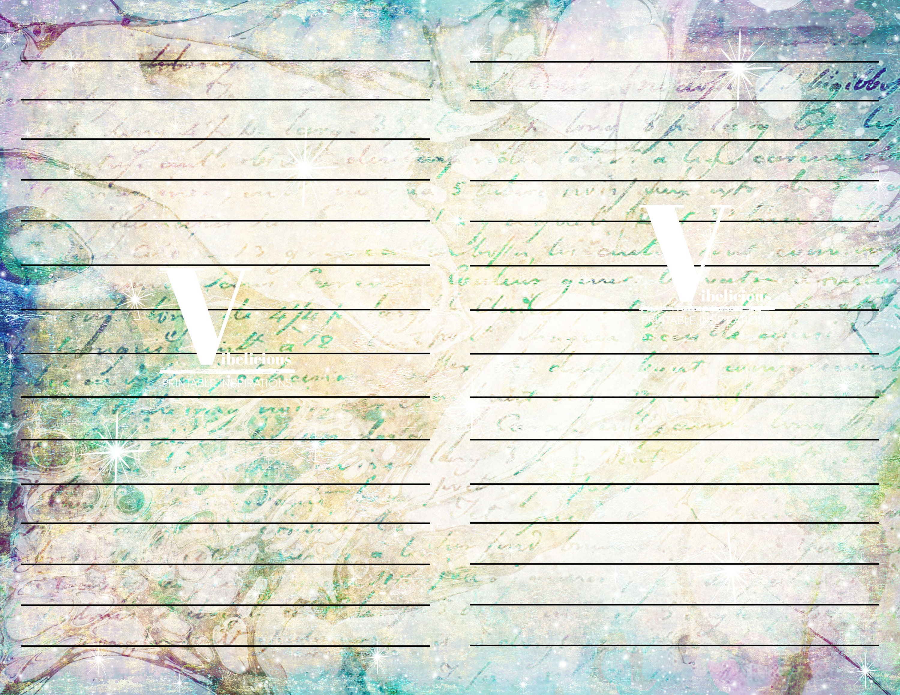 JUST WRITE Printable Lined Journal Sheets Journal Paper Digital Paper ...