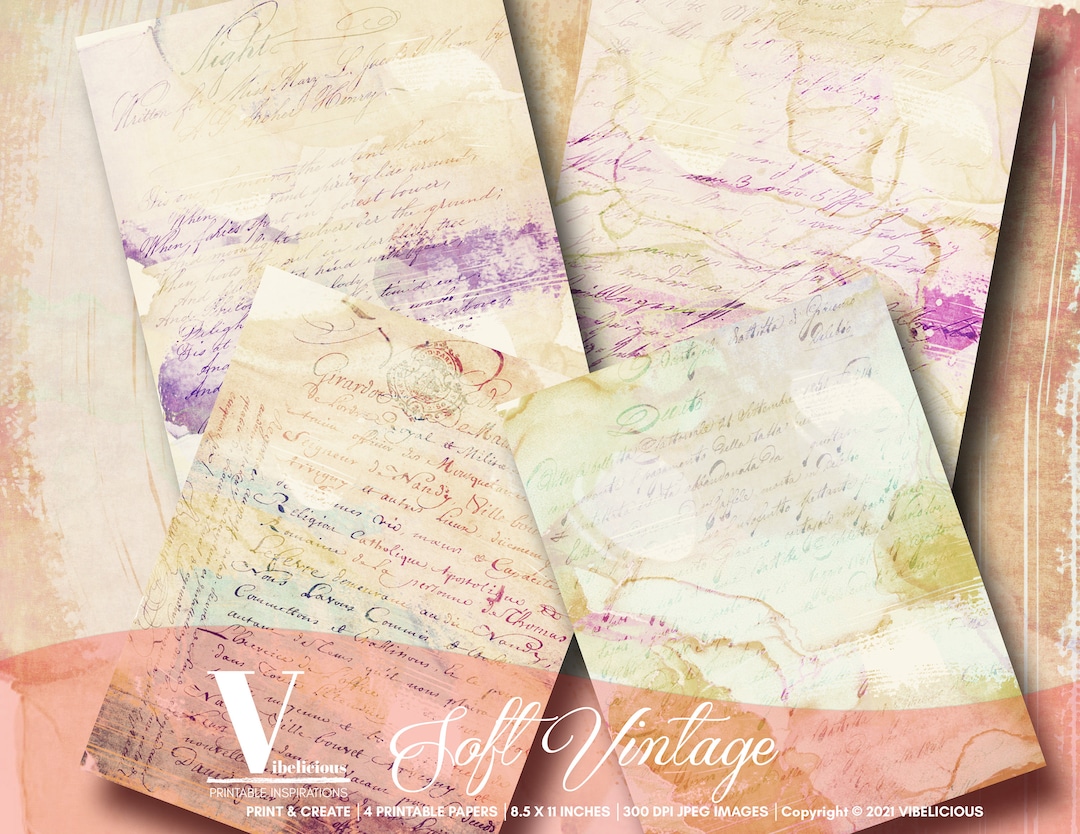 VINTAGE PRINTABLE JOURNAL Kit Paper Junk Journal Grunge Paper Collage ...