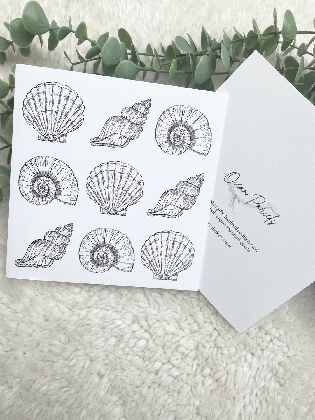 Sea Shells Card Ocean Themed Hand Finished Greeting Card Hand Made ...