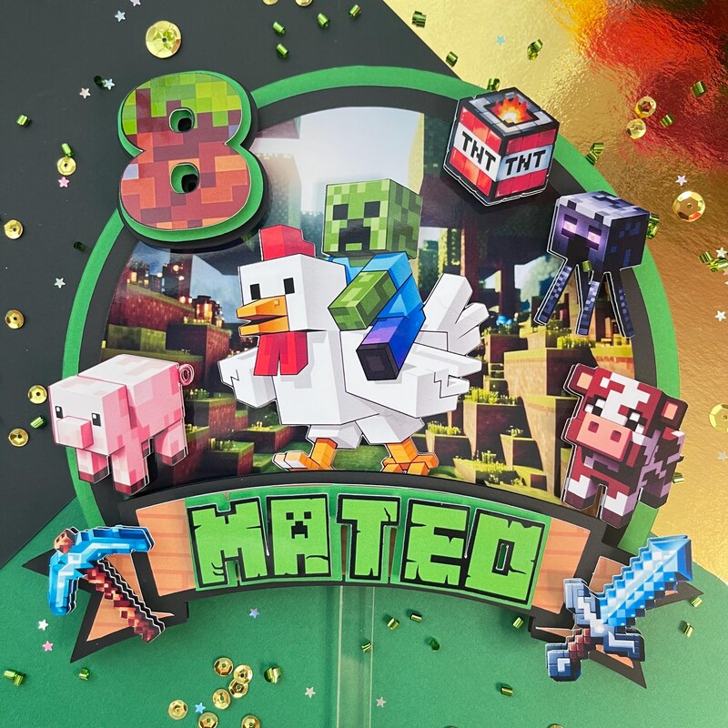 Mincraft Cake Toppers - Etsy