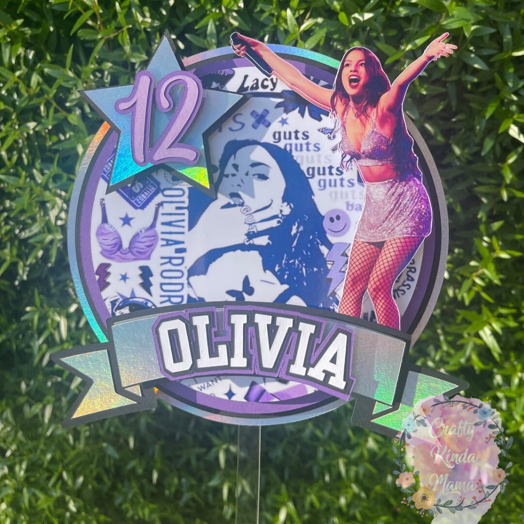 CONCERT Olivia Rodrigo Inspired Custom Cake Topper W/ Cupcakes Options ...