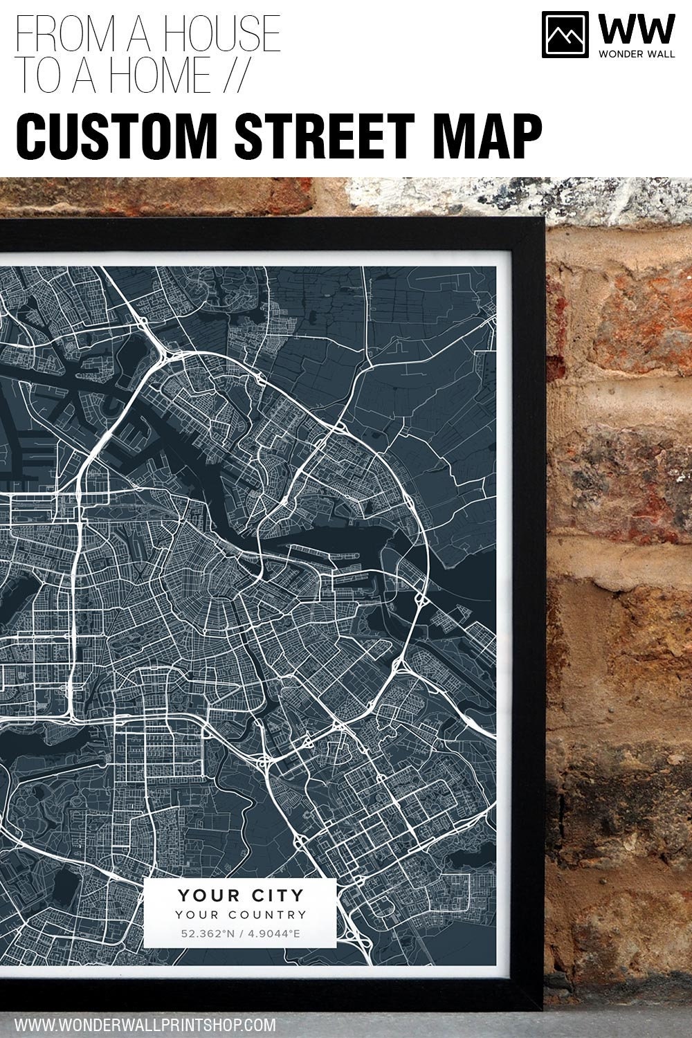 Personalised Custom City Print Town Map Map Poster Wall | Etsy UK