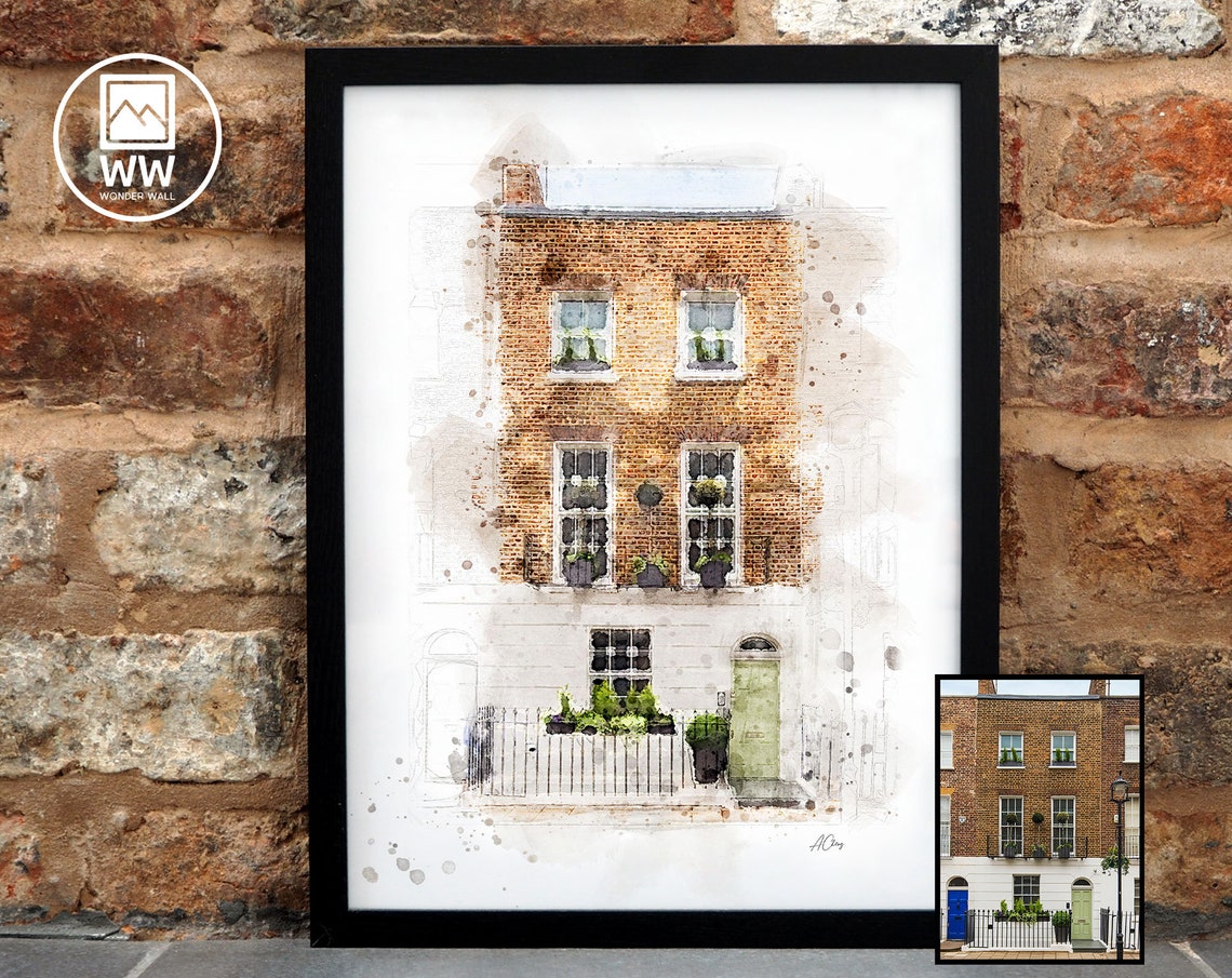 Custom Home Portrait House Portrait Painting From Photo | Etsy UK