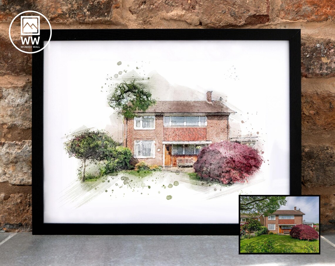 Custom Home Portrait House Portrait Painting From Photo - Etsy UK