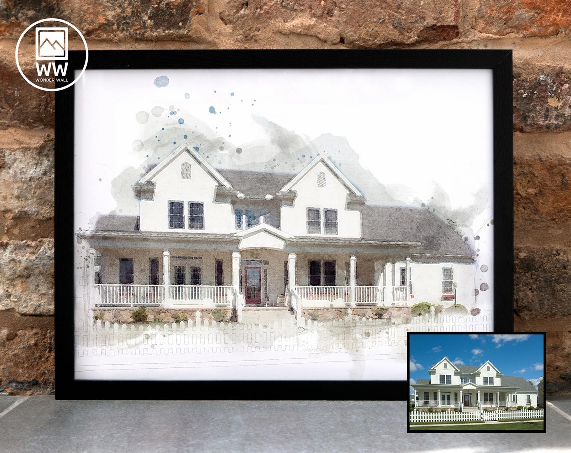 Custom Home Portrait House Portrait Painting From Photo - Etsy UK