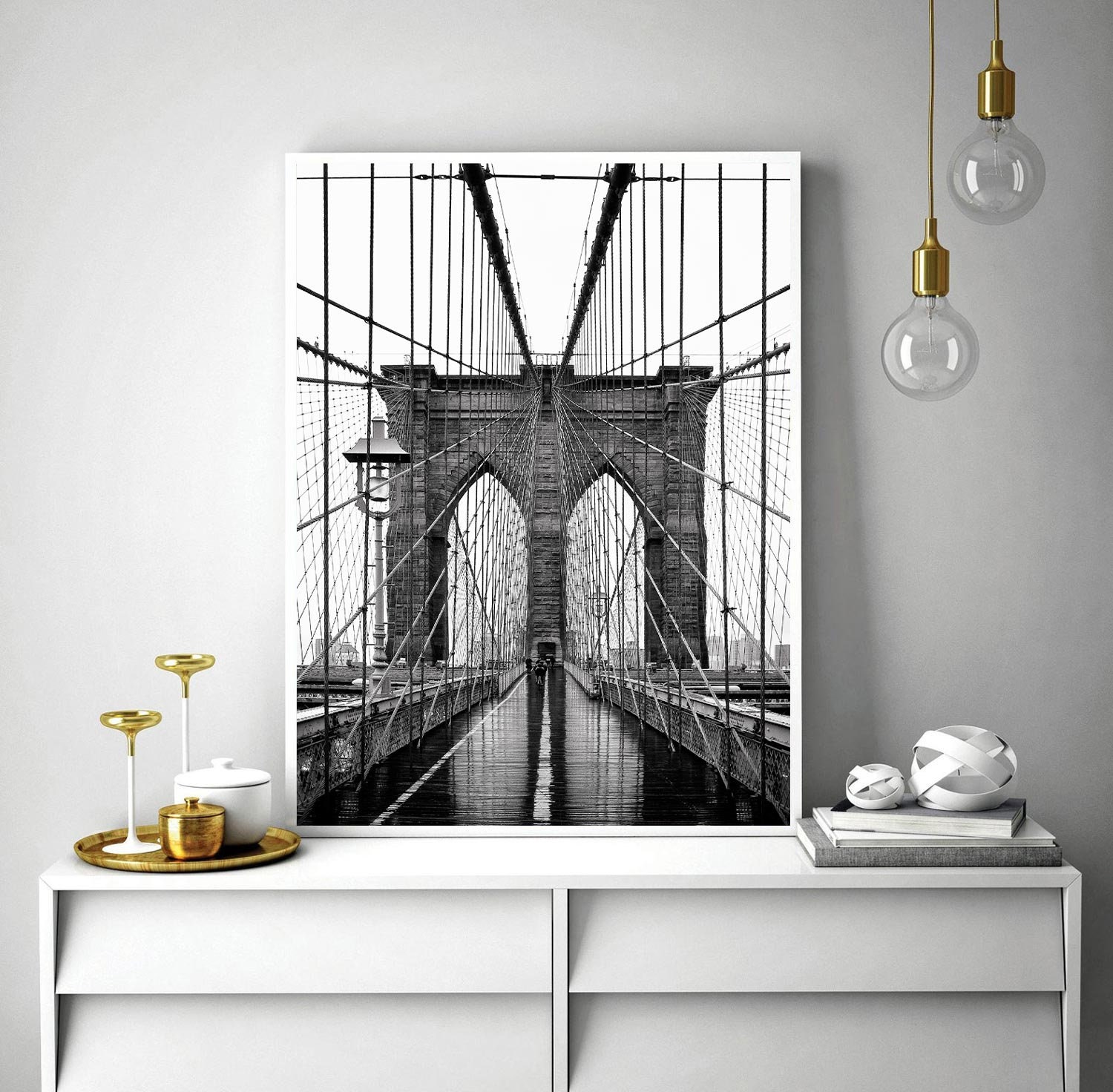 BROOKLYN BRIDGE Print Brooklyn Bridge Poster Black and White - Etsy UK