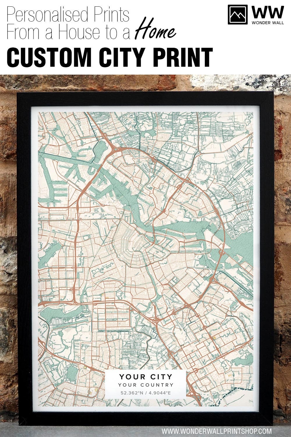 Personalised Custom City Print Town Map Map Poster Wall | Etsy