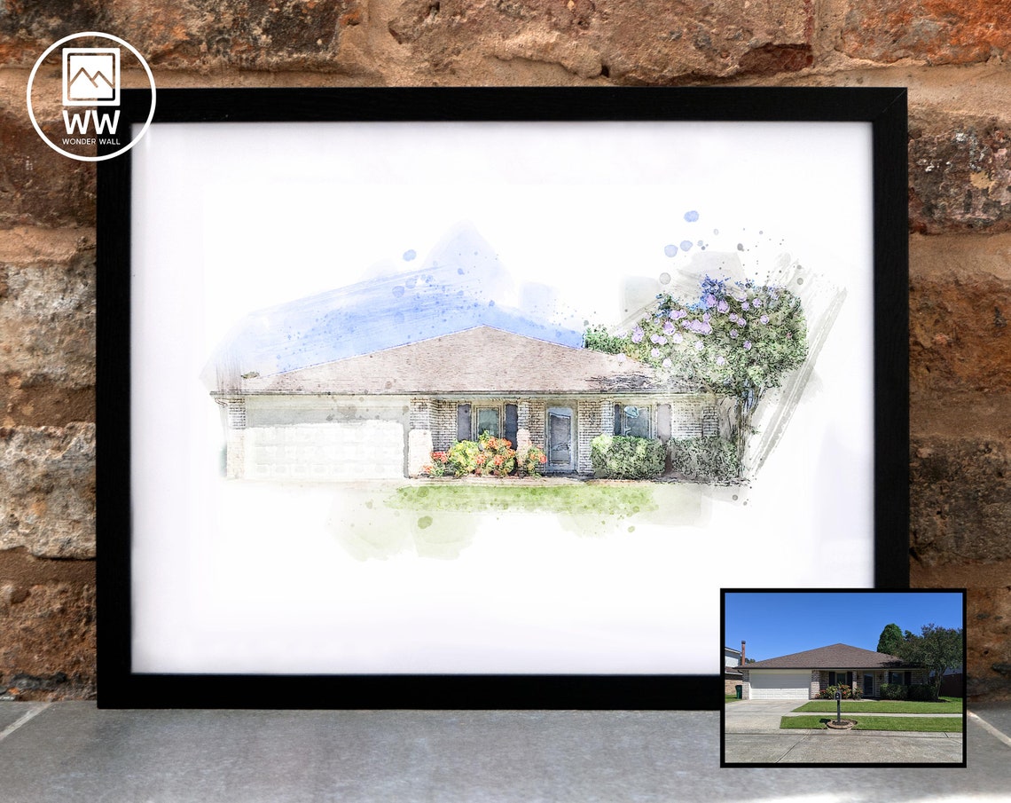 Custom Home Portrait House Portrait Painting From Photo - Etsy UK