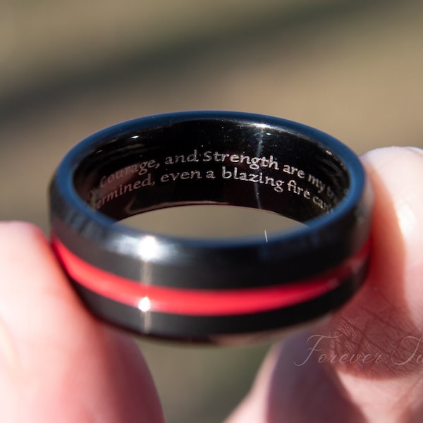 Firefighter Wedding Ring - Etsy