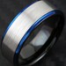 Thin Blue Line Ring Men's Tungsten Wedding Size 5-17 6mm 8mm Black ...