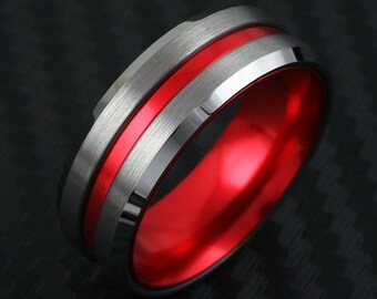 Firefighter Wedding Ring - Etsy