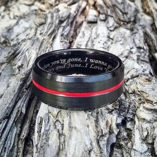Firefighter Wedding Ring - Etsy