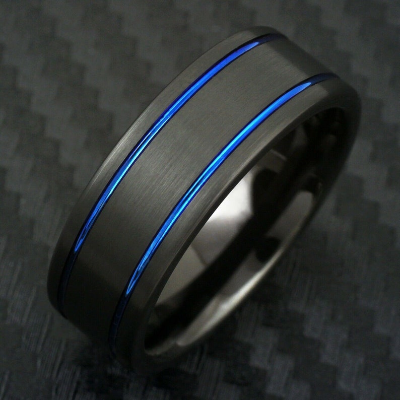 Thin Blue Line Ring | Police Tungsten Men's Women's Wedding Size 5-15 ...