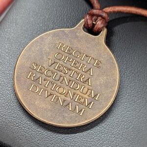 Chi Rho Alpha Omega Bronze Round Pendant - Mens Christian Handmade ...