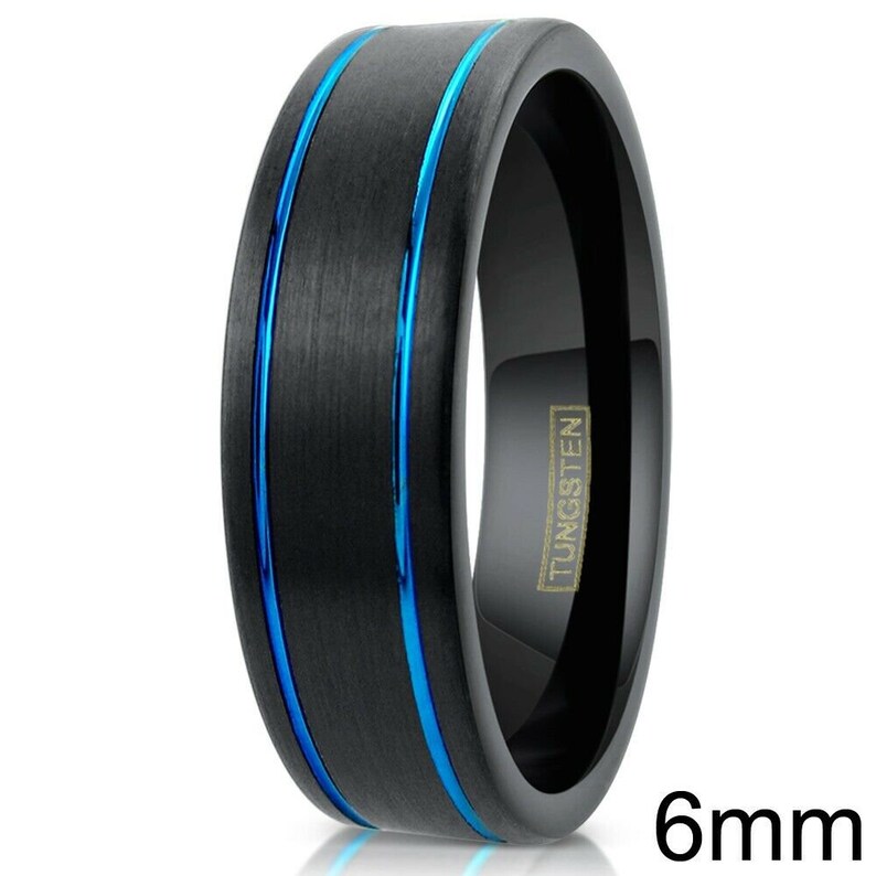Thin Blue Line Ring | Police Tungsten Men's Women's Wedding Size 5-15 ...