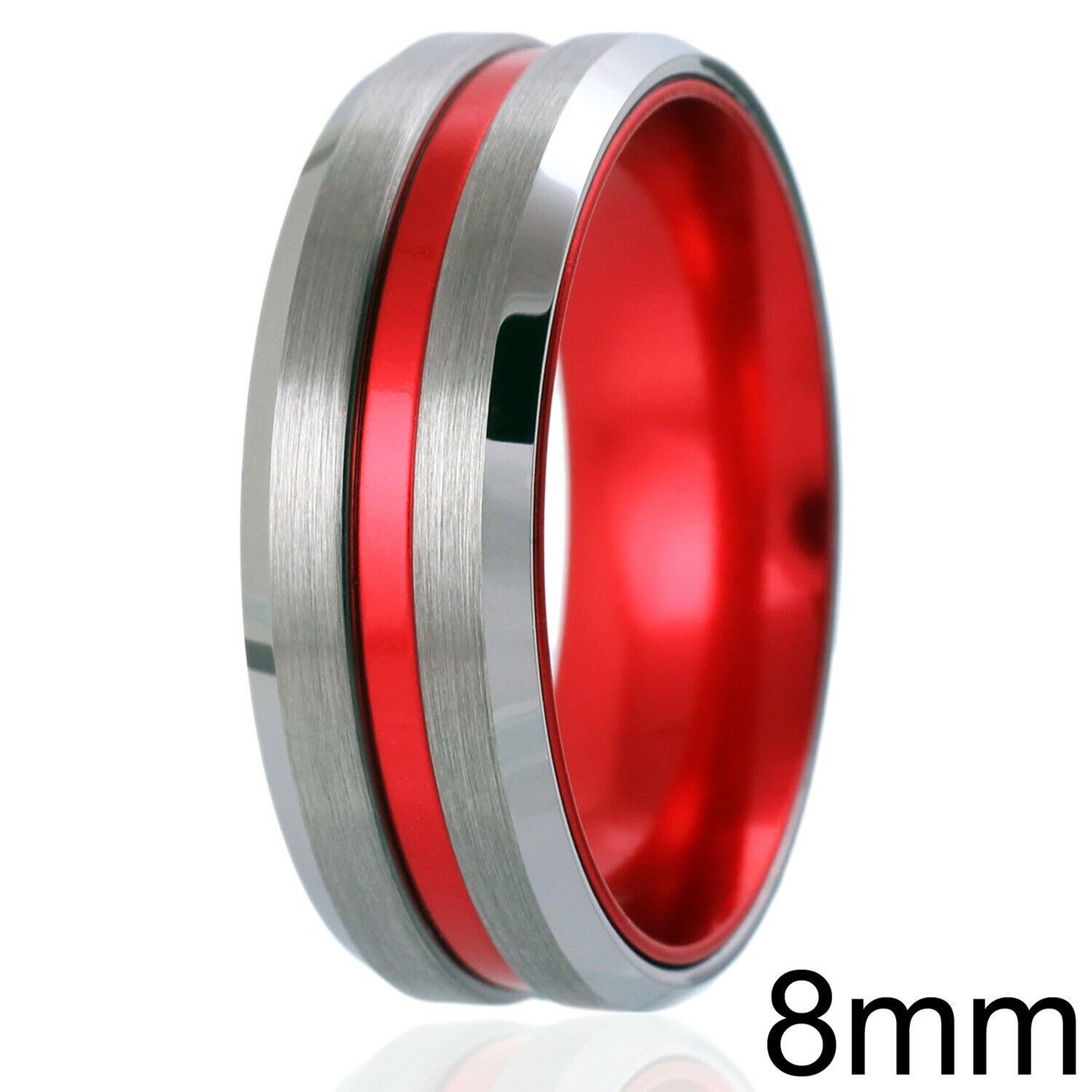 Engraved Firefighter Thin Red Line Ring Men's Wedding - Etsy