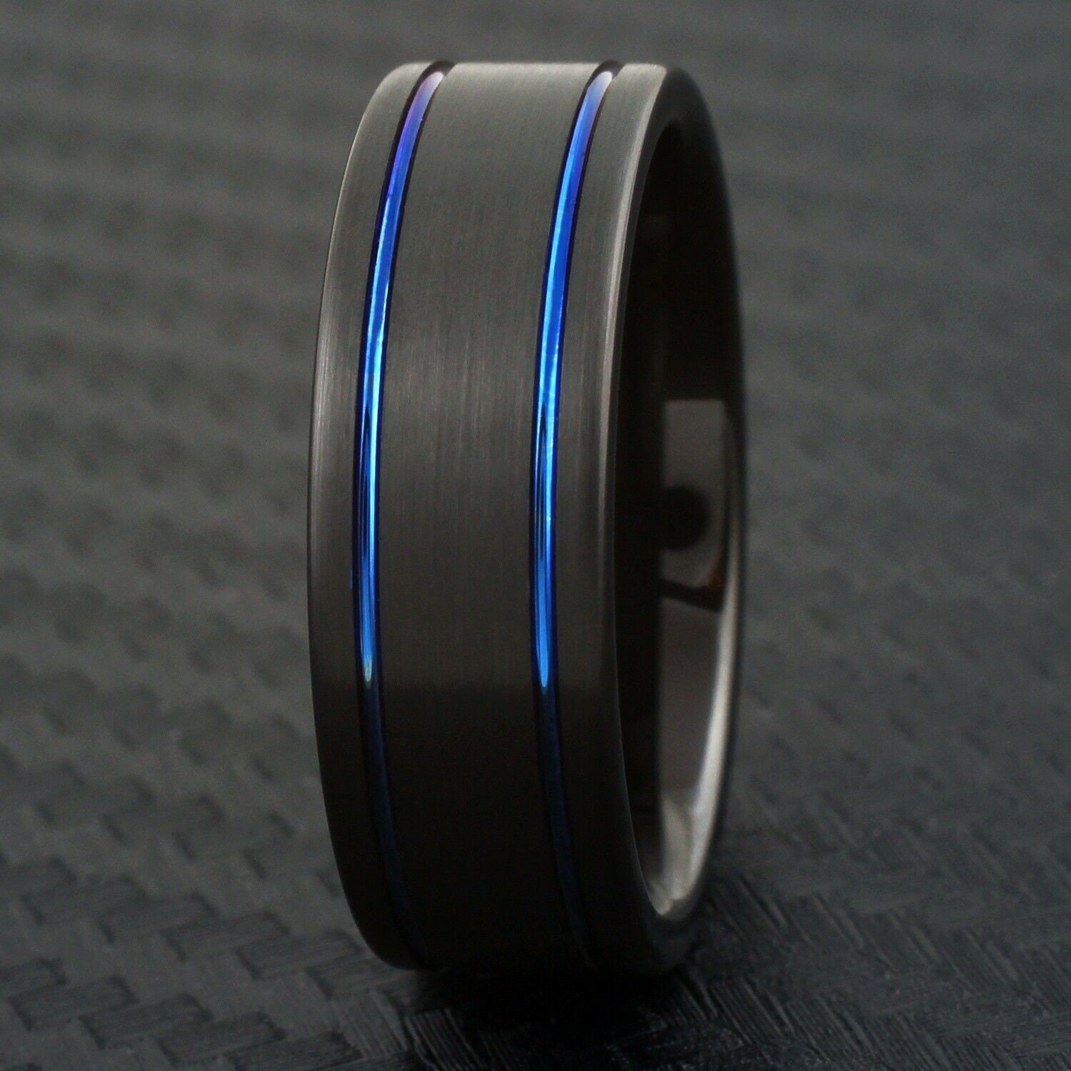 Thin Blue Line Ring Police Tungsten Men's Women's | Etsy