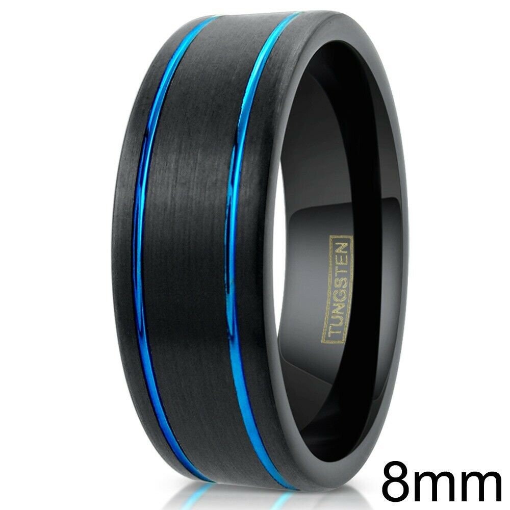 Thin Blue Line Ring Police Tungsten Men's Women's | Etsy