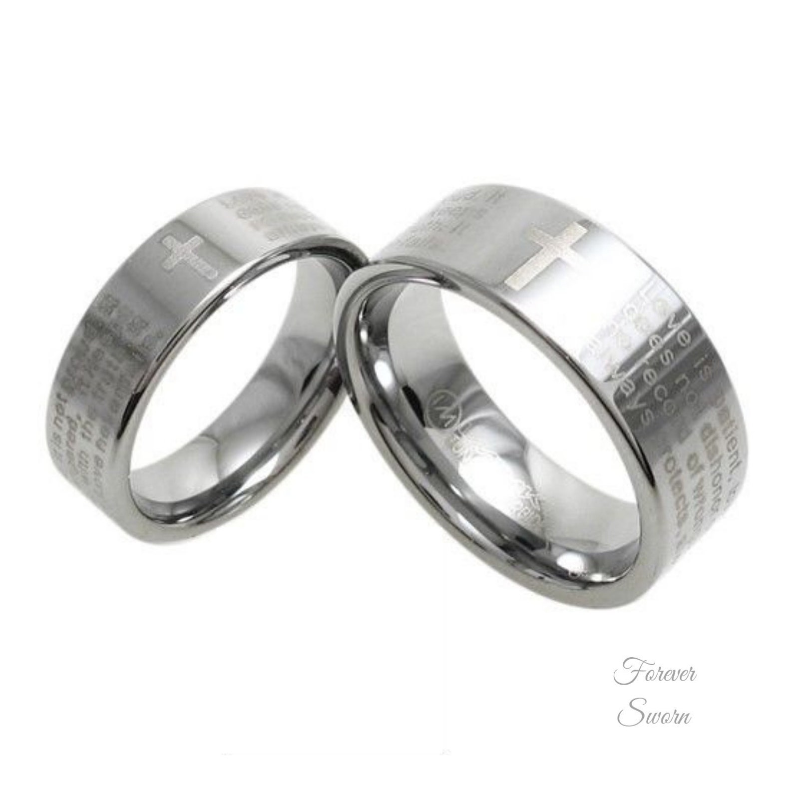 Bible Verse Cross Silver Ring Men's Women's Silver - Etsy