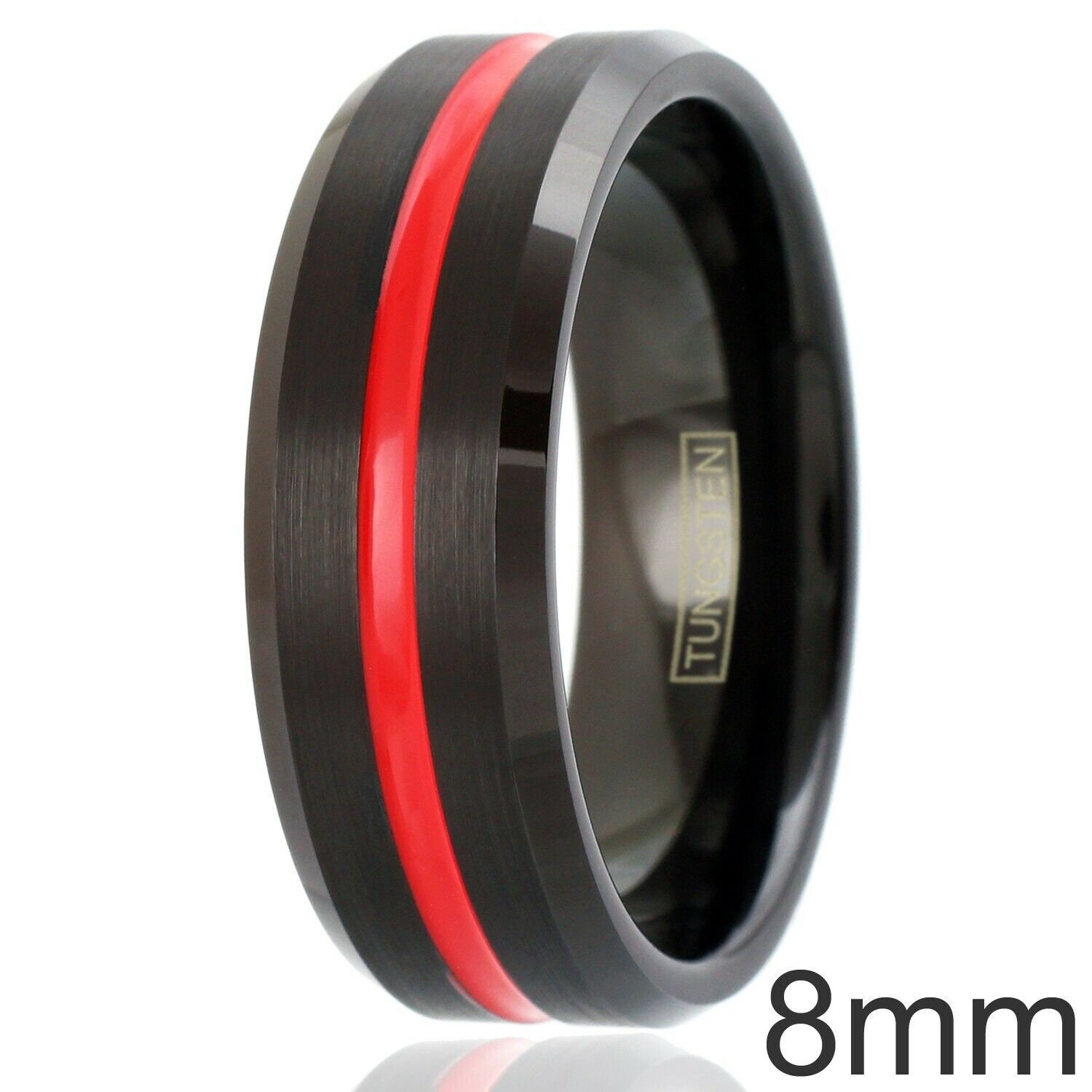 Engraved Firefighter Thin Red Line Ring Men's Wedding - Etsy