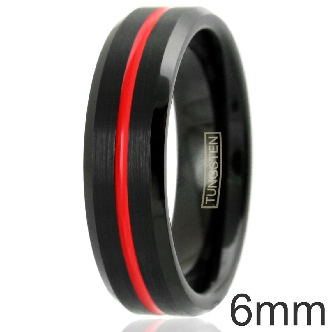 Engraved Firefighter Thin Red Line Ring Men's Wedding - Etsy