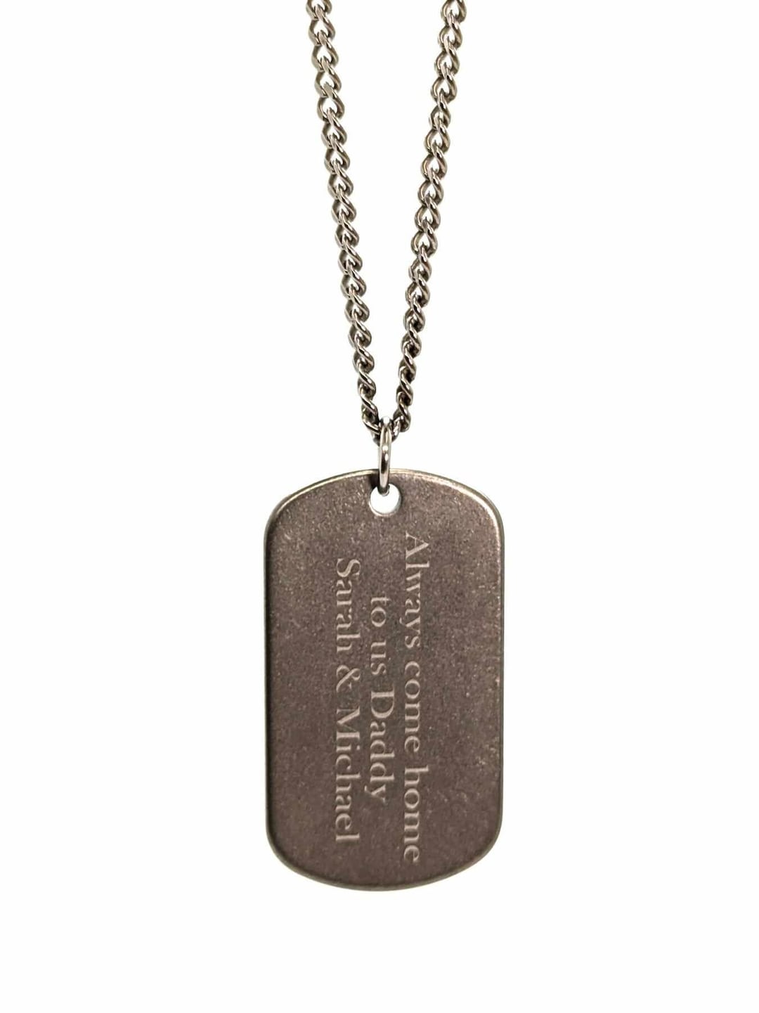 Custom Engraved Titanium Pendant Necklace - Mens Dog Tag Titanium ...