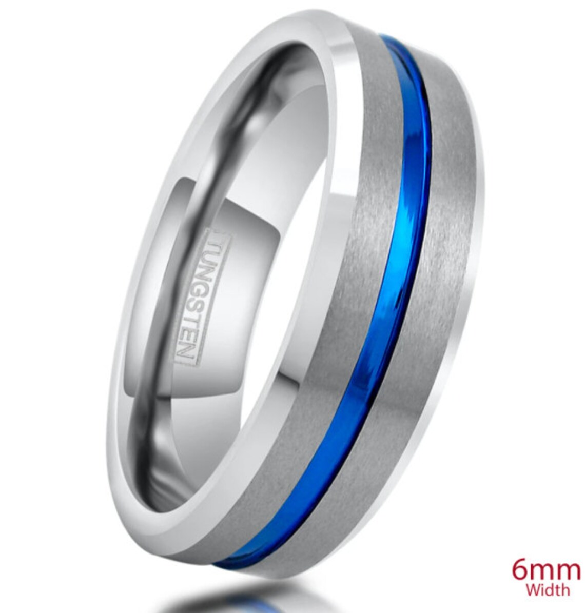 Thin Blue Line Ring Police Tungsten Men's Women's | Etsy