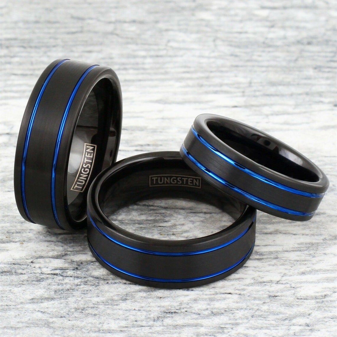 Thin Blue Line Ring | Police Tungsten Men's Women's Wedding Size 5-15 ...
