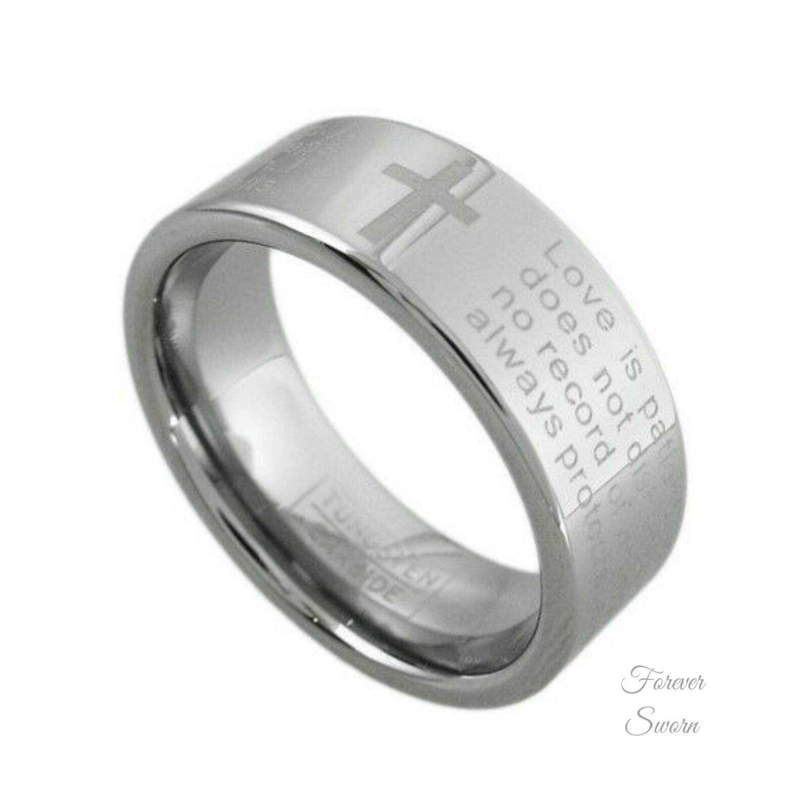 Bible Verse Cross Silver Ring Men's Women's Silver - Etsy