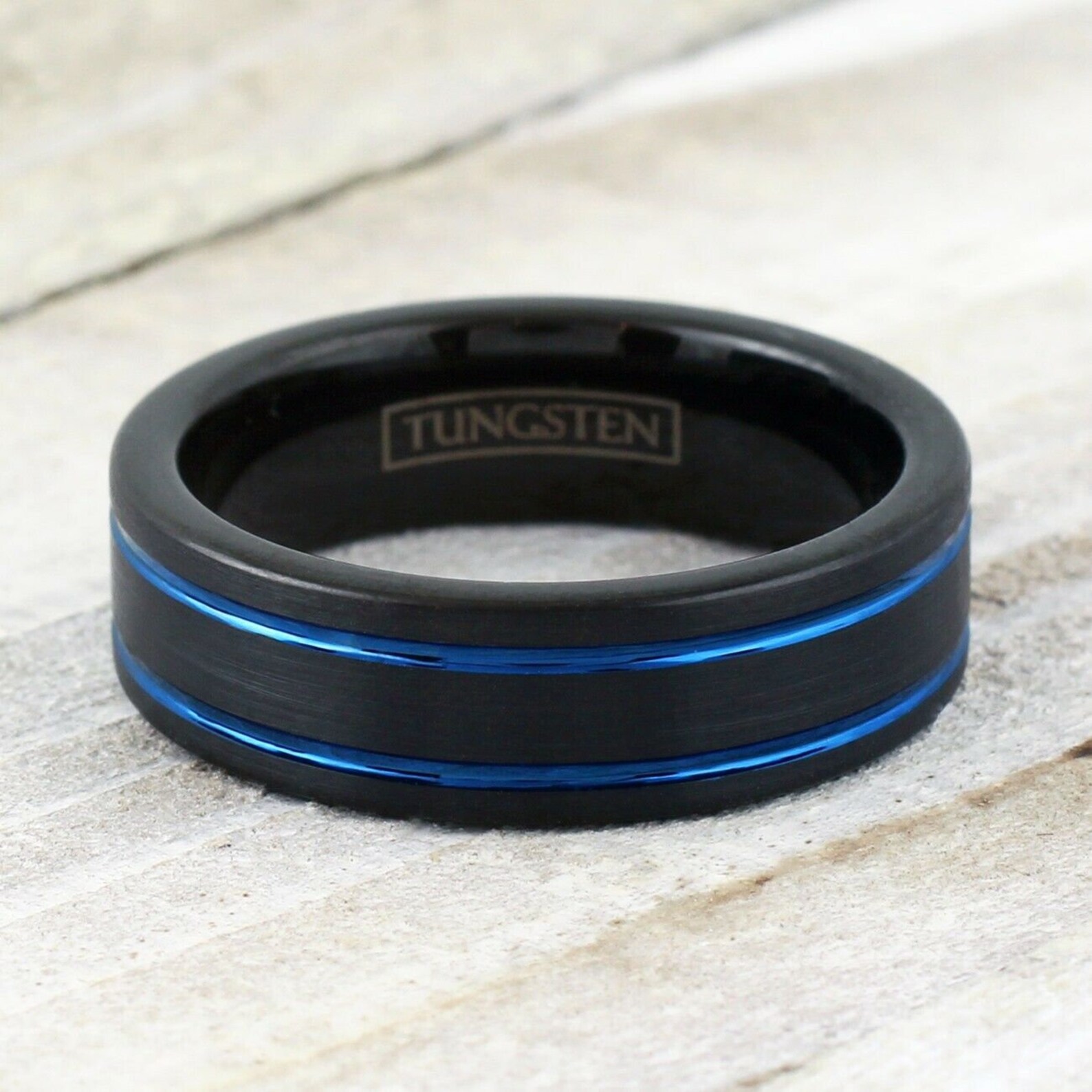 Thin Blue Line Ring | Police Tungsten Men's Women's Wedding Size 5-15 ...