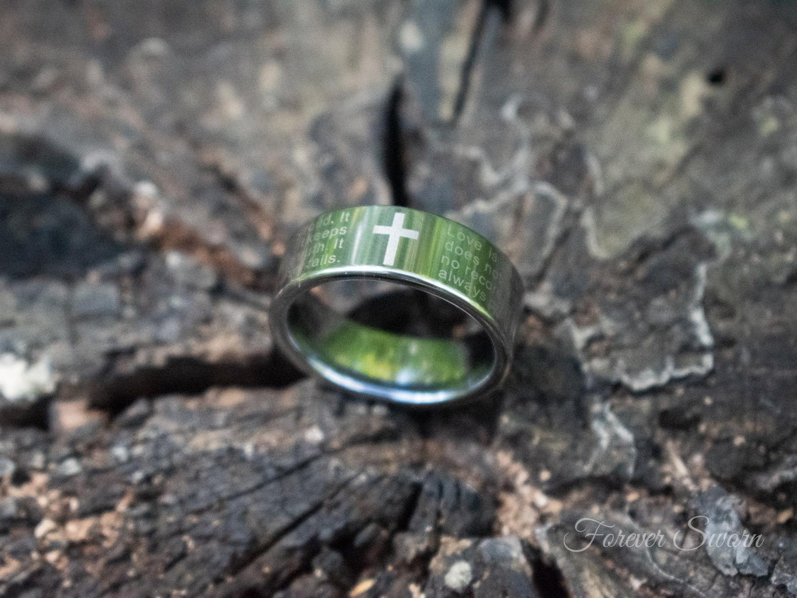 Bible Verse Cross Silver Ring Men's Women's Silver - Etsy