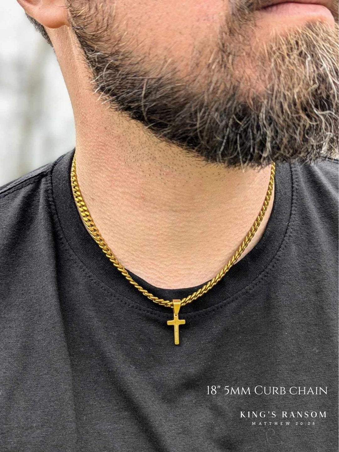 Personalized Cross Necklace, Men's Cross Necklace, Custom Cross ...