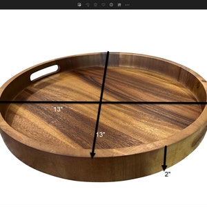 Round Serving Tray - 13" - Solid Bottom - Etsy