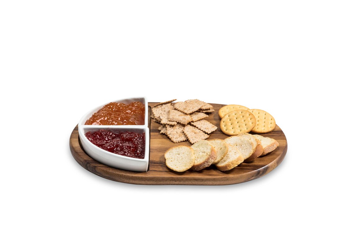 Charcuterie/ Serving Tray W/ 2 Ceramic Bowls - Etsy