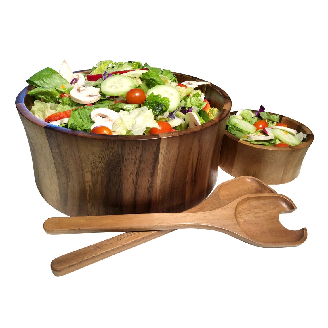 Extra Large Salad Bowl With Servers 3 Piece Set 328C-3 - Etsy