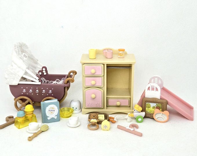 1980s Epoch Sylvanian Calico Critters Nursery Set. Vintage Calico ...