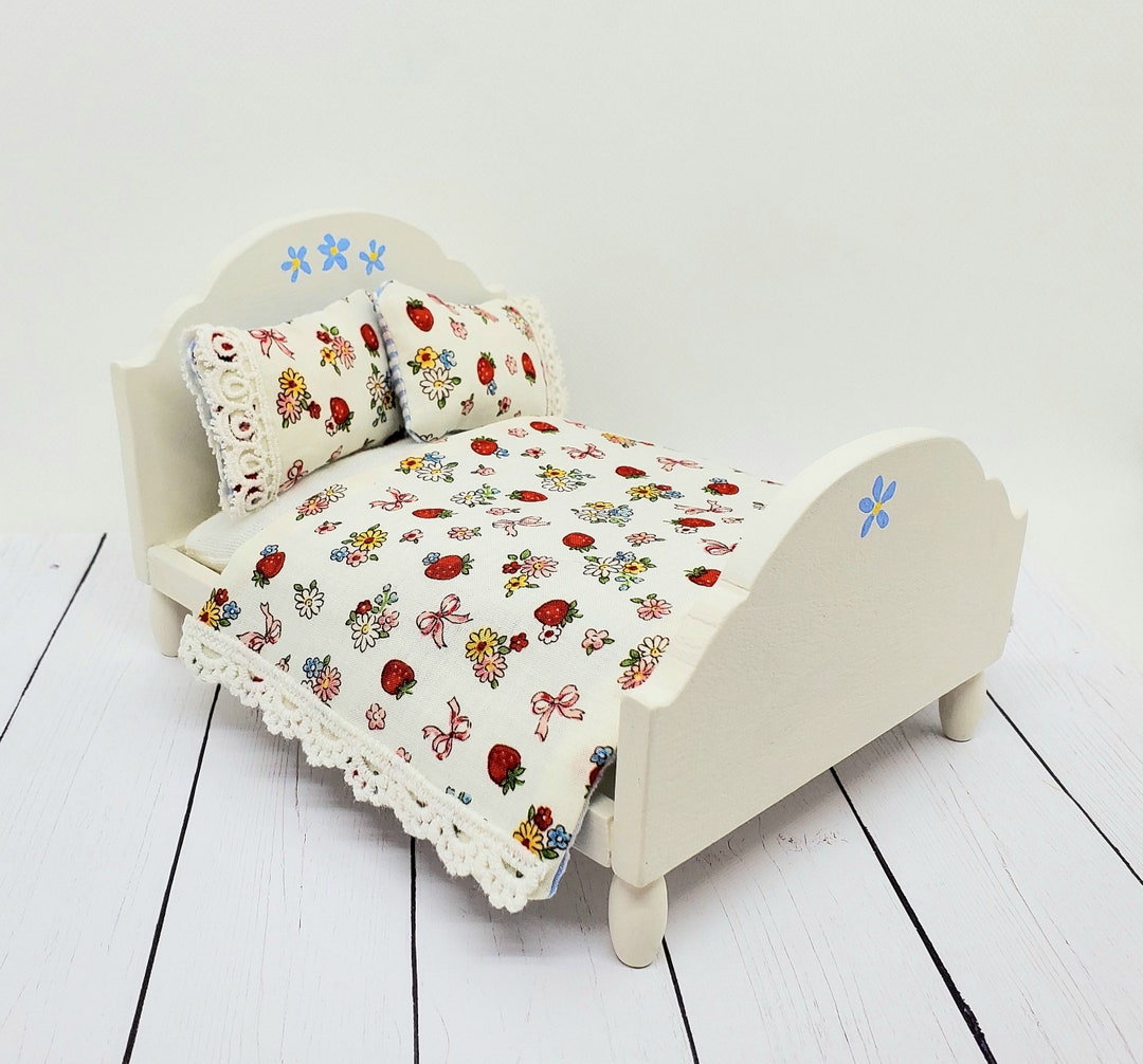 Forget Me Not Bed Includes Bedding Set for Maileg Mouse Furniture or ...