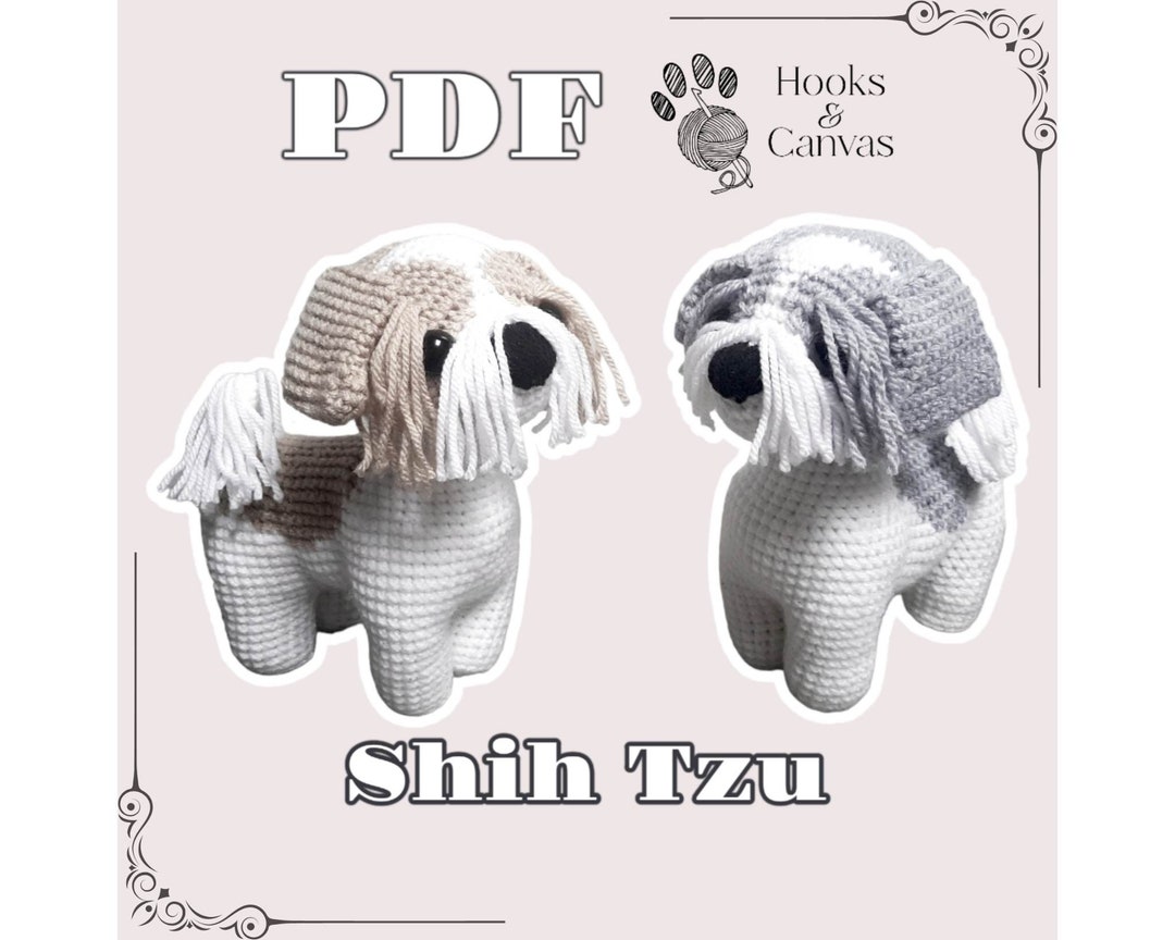 Cute Shih Tzu Dog Amigurumi Crochet Pattern PDF Tutorial With Step by ...