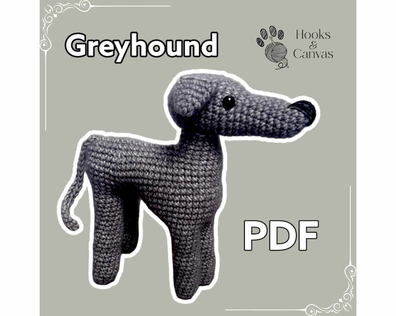 Greyhound Dog Amigurumi Crochet Pattern: Step-by-step PDF Tutorial ...