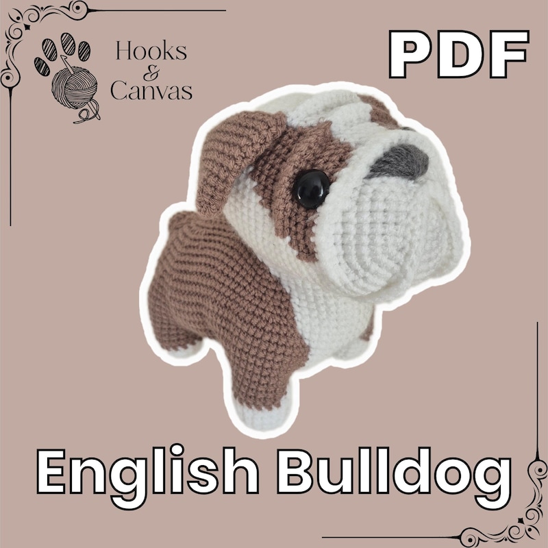 Crochet Bulldog - Etsy