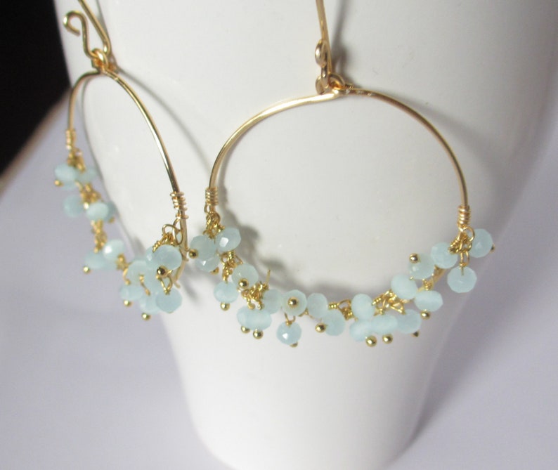 Gemstone Hoop Earrings, Semi Precious Hoop Earrings - Etsy