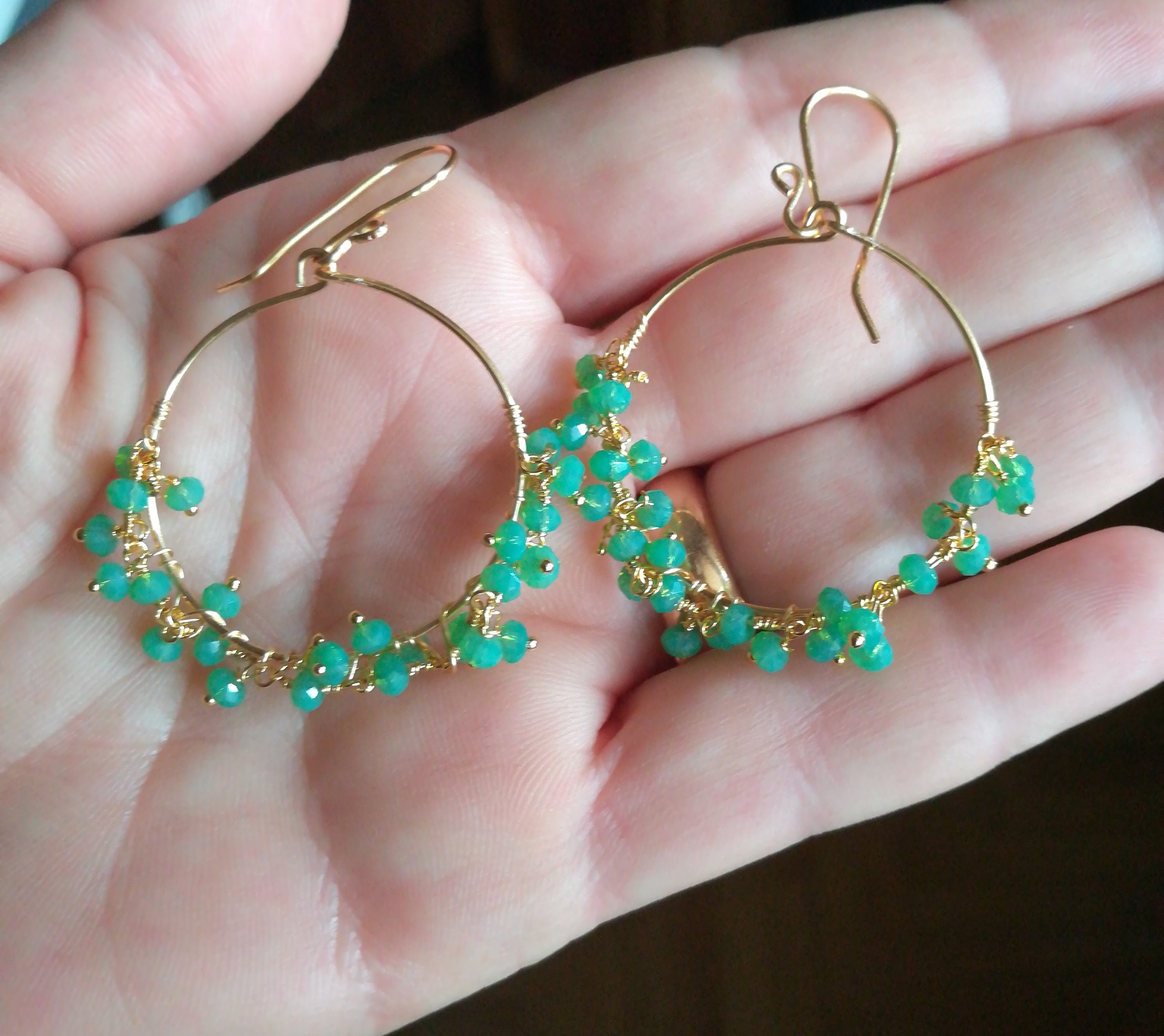 Gemstone Hoop Earrings, Semi Precious Hoop Earrings - Etsy